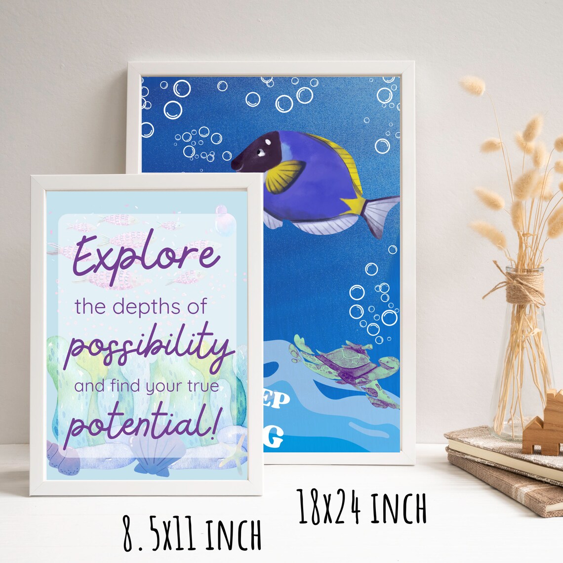 Under the Sea Classroom Decor - Watercolor - Motivational Posters - 2 ...