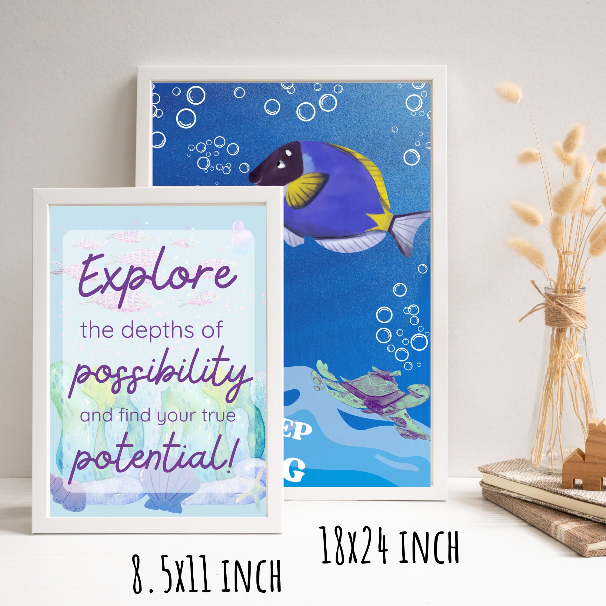 Under the Sea Classroom Decor - Watercolor - Motivational Posters - 2 ...