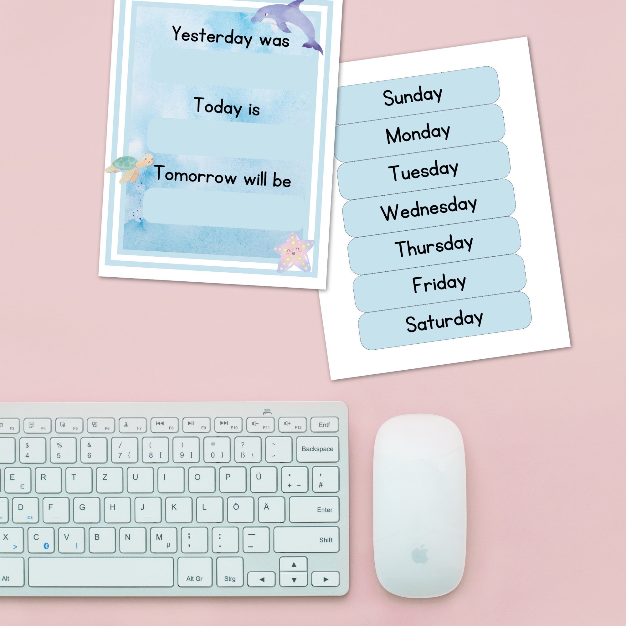 Under the Sea Classroom Decor - Watercolor - Calendar Kit - Etsy