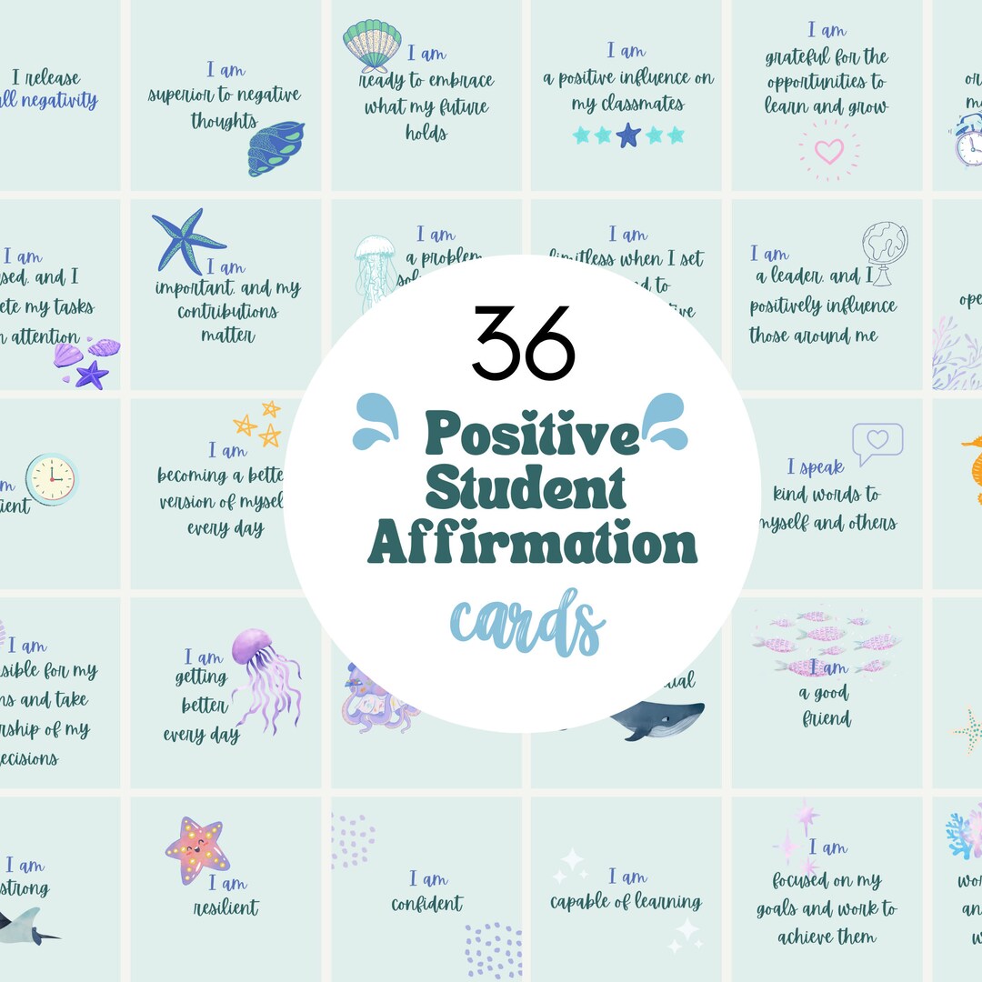 Daily Student Affirmation Cards, Affirmation Cards Printable ...