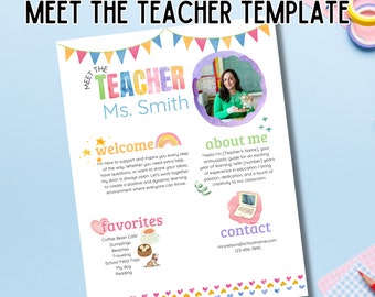 Bright Crayons Meet the Teacher, Colorful Meet the Teacher Template ...