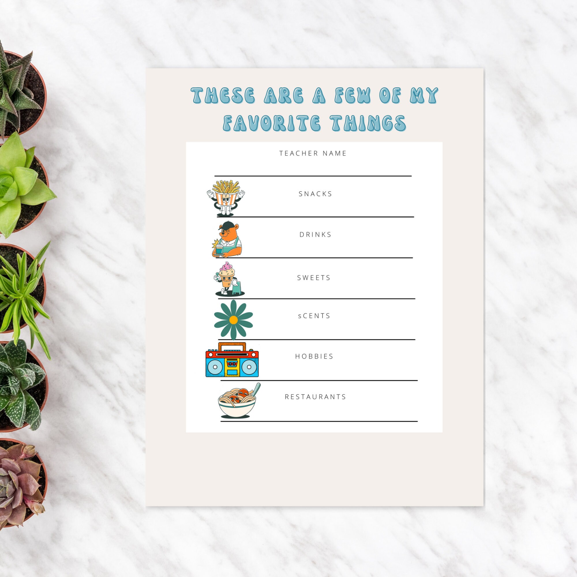 Retro Teacher Appreciation Week Flyer and Teacher Survey, Teacher ...