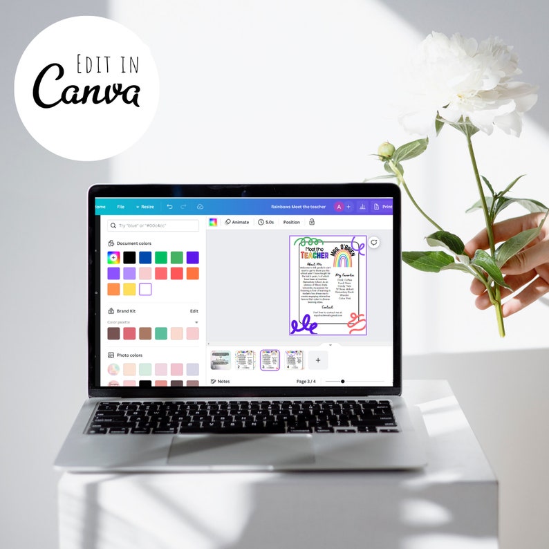 Rainbow Meet the Teacher Template, Bright Meet the Teacher, Back to ...