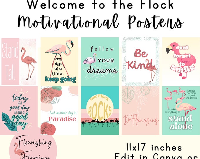 Welcome to the Flock Teacher Binder Covers and Spines, Flamingo ...