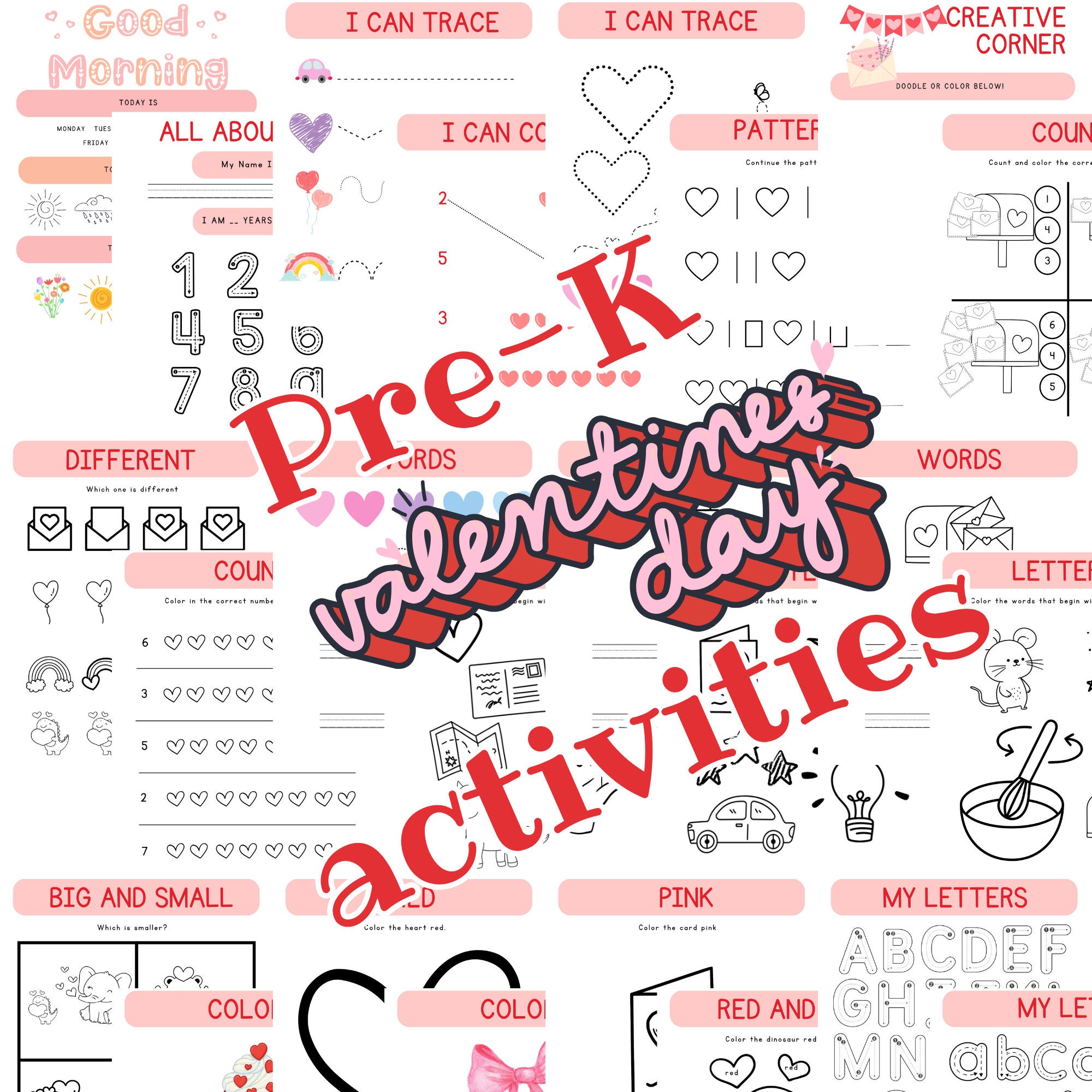 Valentines Day Preschool Activities Printable, Worksheets, February Pre ...