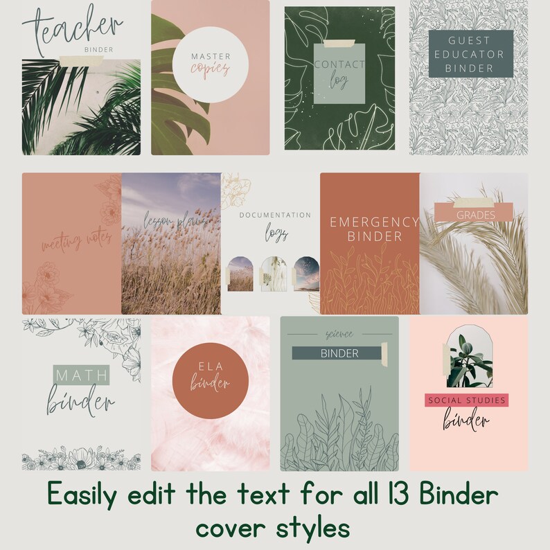 Boho Teacher Binder Covers and Spines, Boho Classroom Decor, Boho Back ...