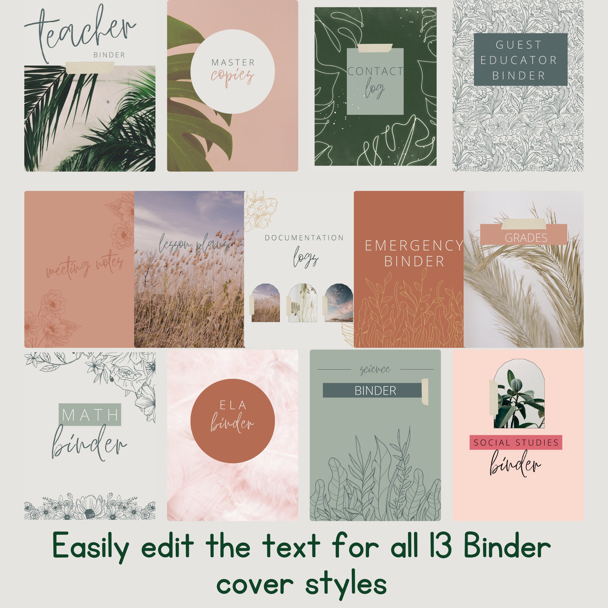 Boho Teacher Binder Covers and Spines, Boho Classroom Decor, Boho Back ...