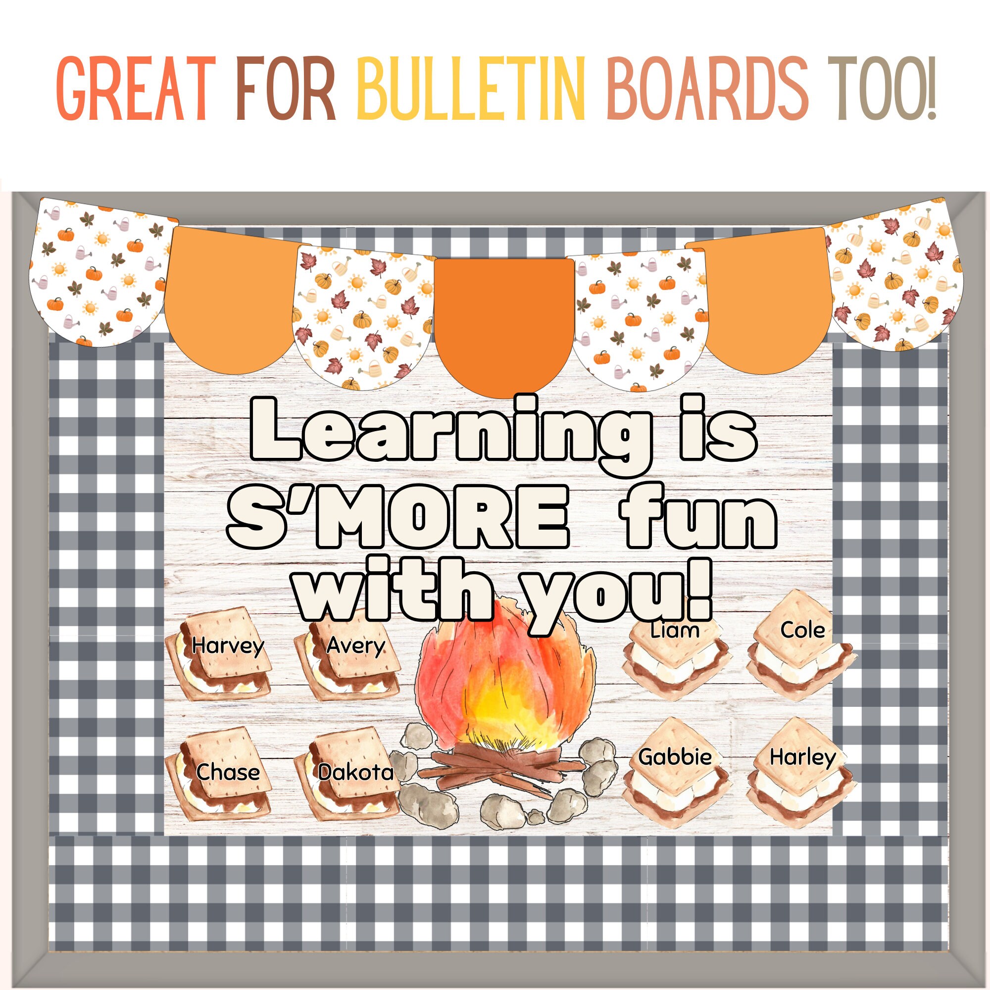 Learning is SMORE Fun With You! Fall Door Decor, Watercolor Fall Door ...