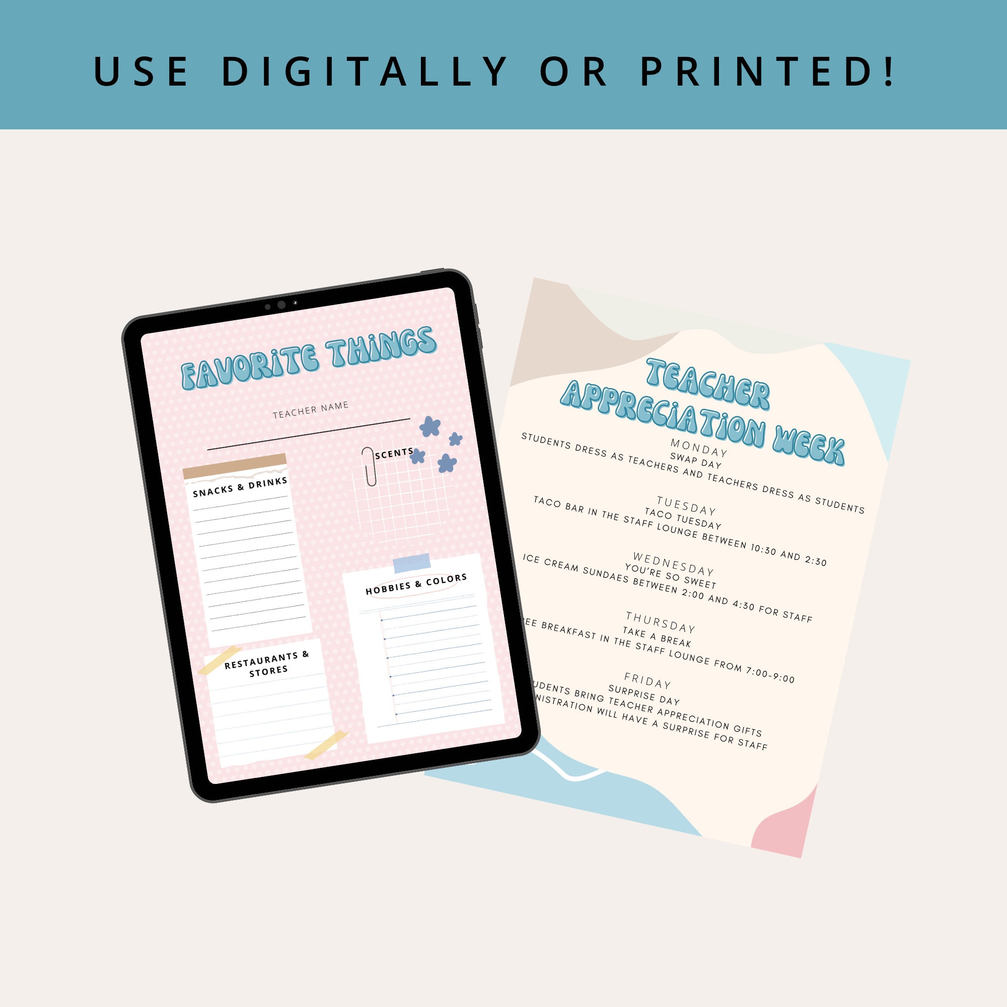 Retro Teacher Appreciation Week Flyer and Teacher Survey, Teacher ...