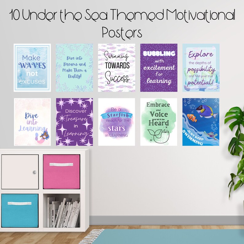 Under the Sea Classroom Decor Bundle, Watercolor Classroom Decor Bundle ...