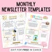 Monthly Classroom Newsletter, Colorful Class Newsletter, Elementary ...