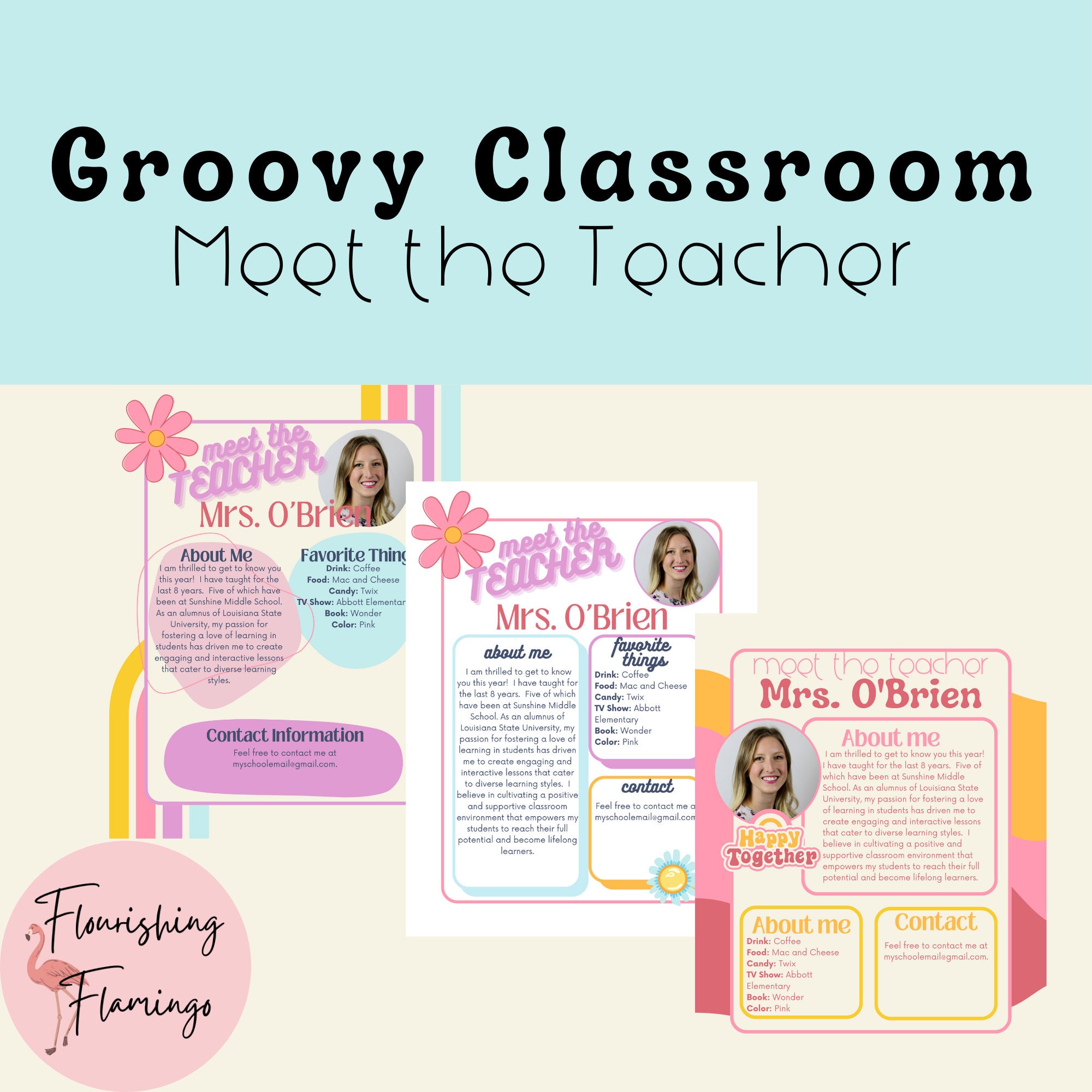 Groovy Meet the Teacher, Retro Meet the Teacher, 70s Meet the Teacher ...
