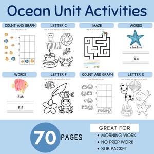 Under the Sea Preschool Morning Work Printable, Homeschool Preschool ...