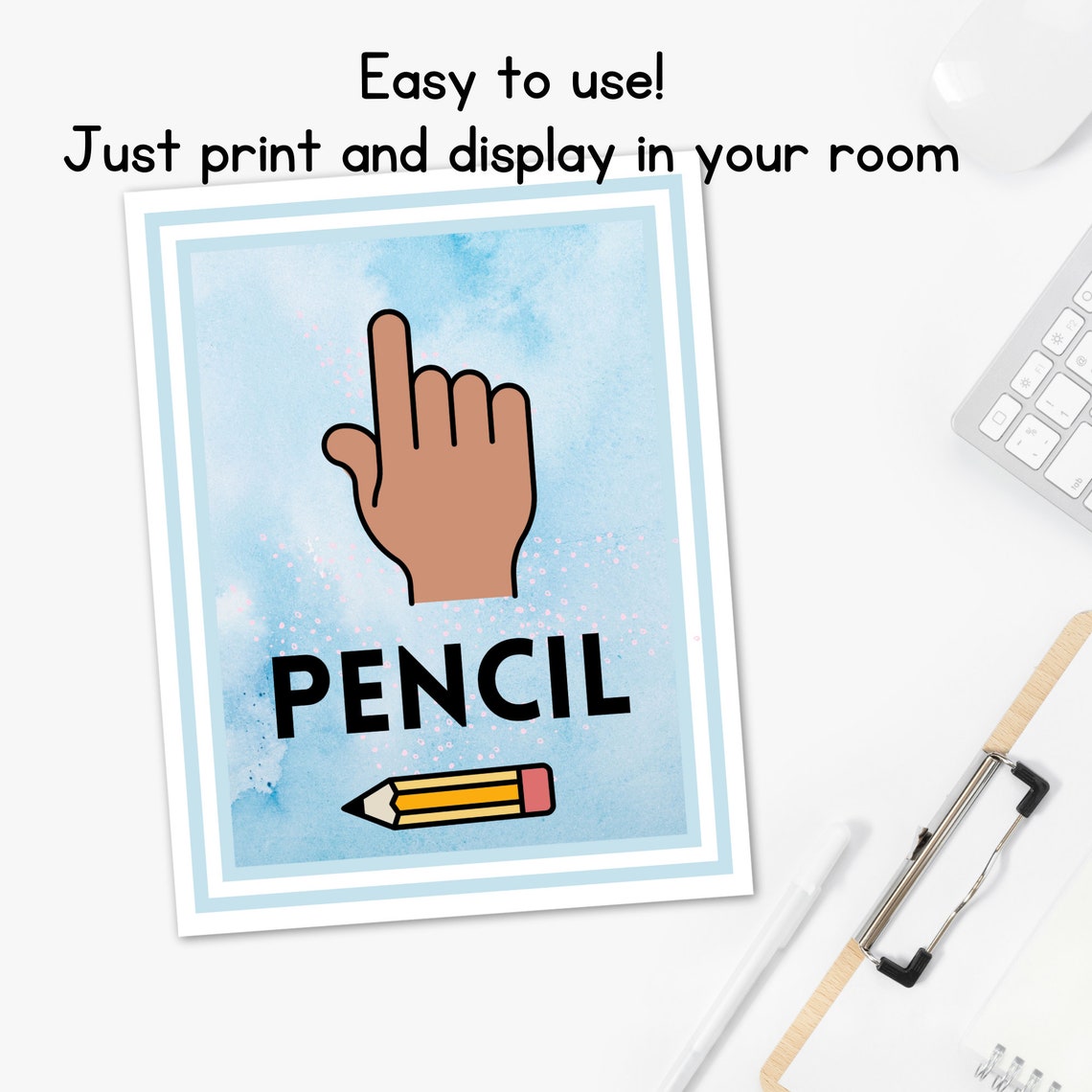 Under the Sea Classroom Decor Hand Signals, Watercolor Hand Signals ...