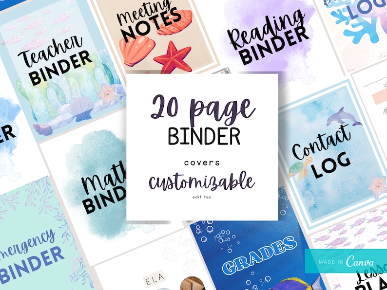 Under the Sea Teacher Binder Covers and Spines, Back to School Teacher ...