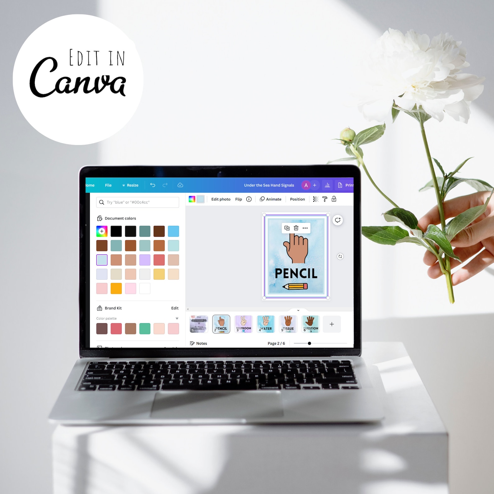 Under the Sea Classroom Decor Hand Signals, Watercolor Hand Signals ...