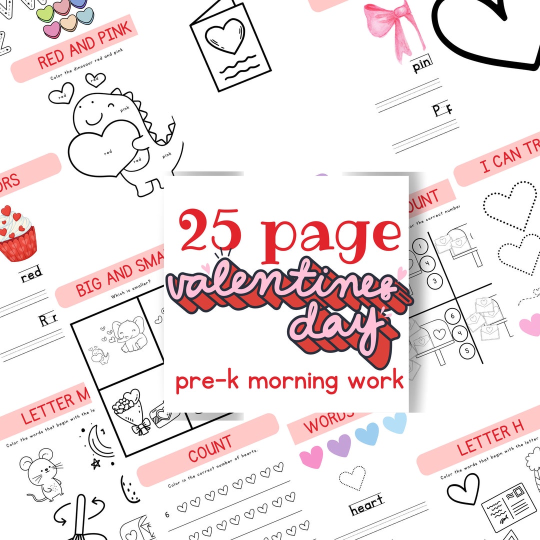Valentines Day Preschool Activities Printable, Worksheets, February Pre ...