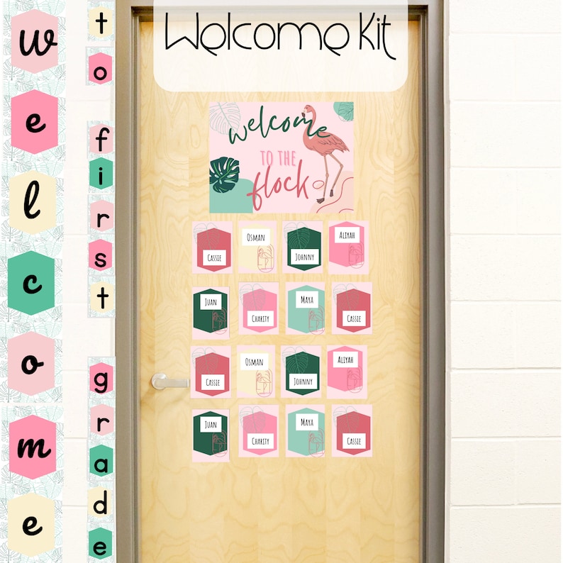 Flamingo Classroom Decor Bundle, Welcome to the Flock Printable ...