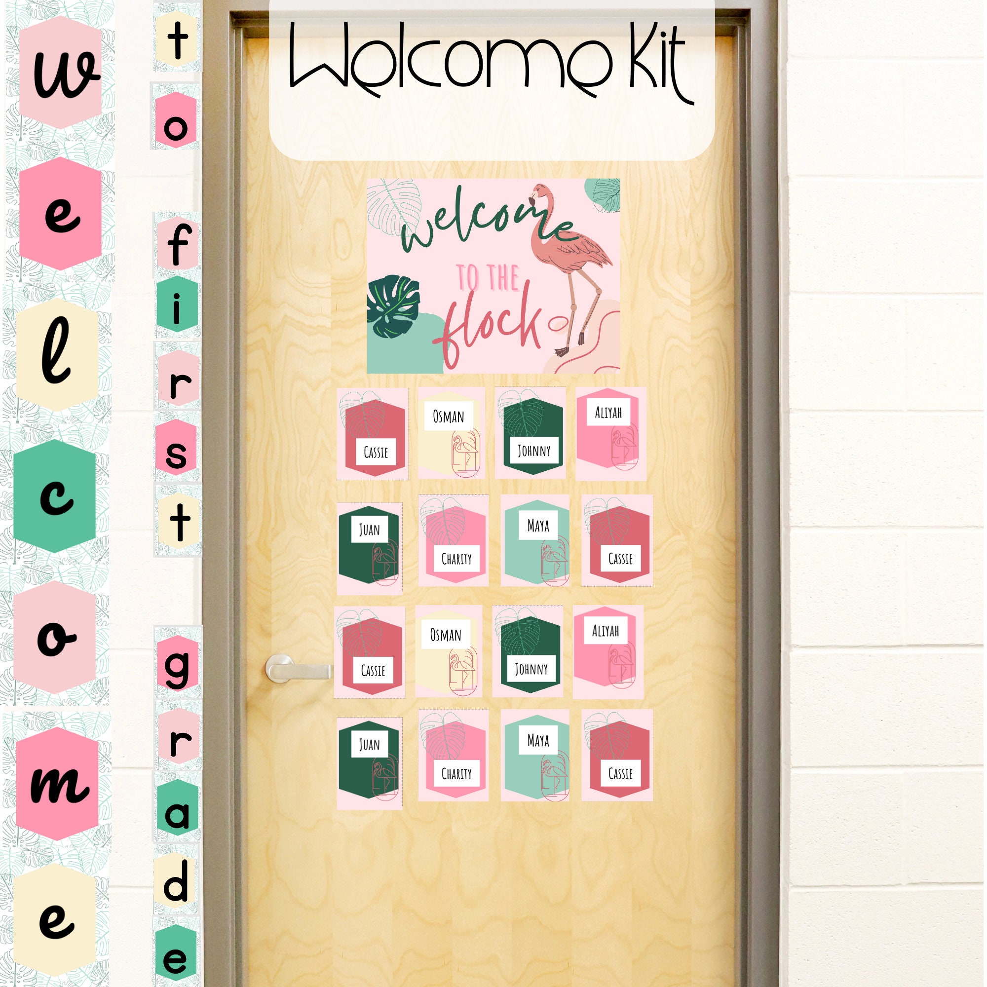 Flamingo Classroom Decor Bundle, Welcome to the Flock Printable ...