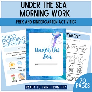 Under the Sea Preschool Morning Work Printable, Homeschool Preschool ...