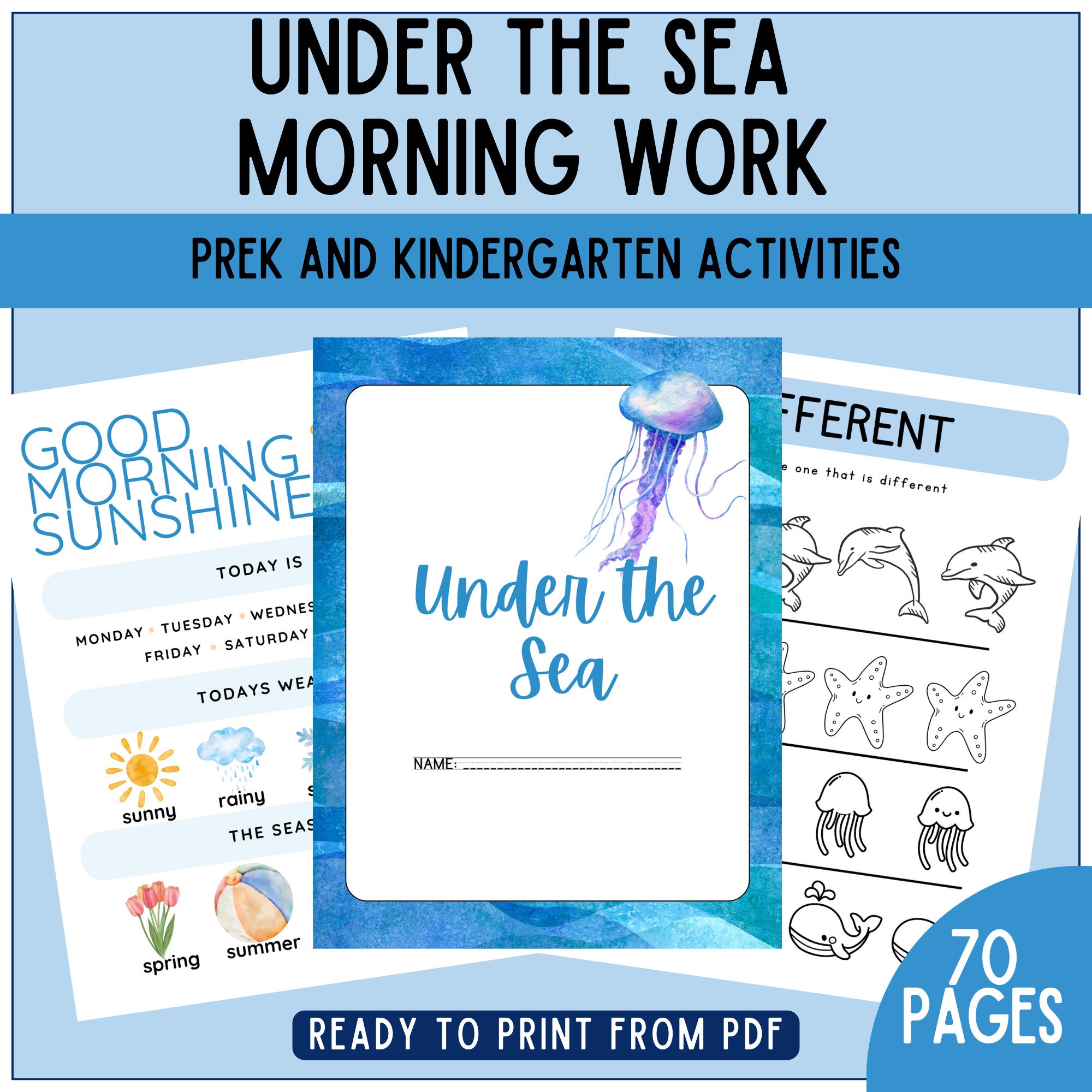 Under the Sea Preschool Morning Work Printable, Homeschool Preschool ...