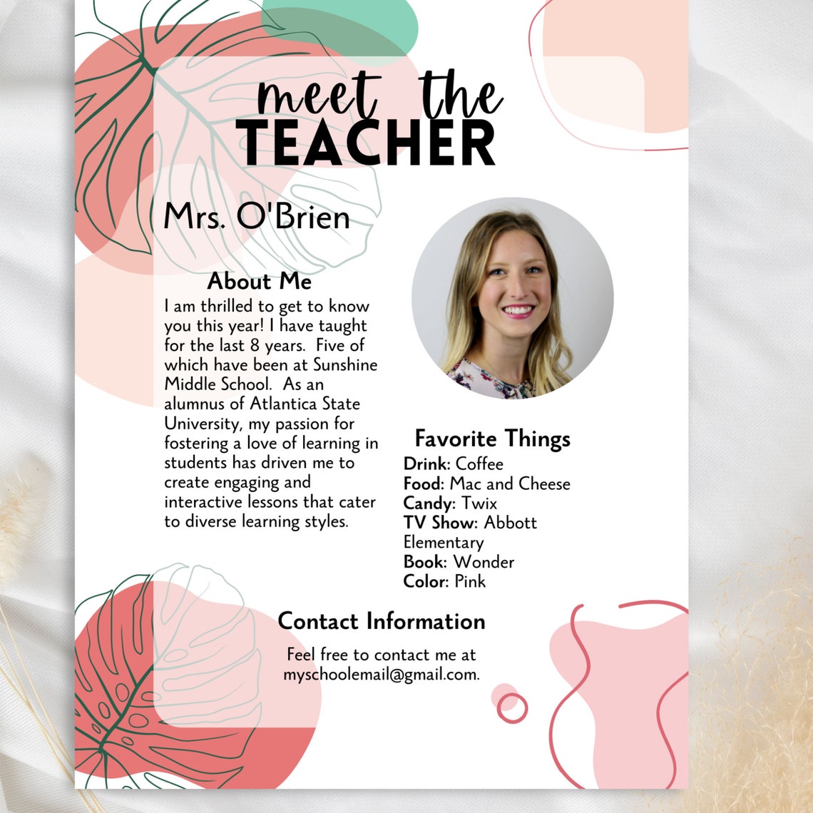 Flamingo Theme Meet the Teacher, Tropical Meet the Teacher, Beach Theme ...