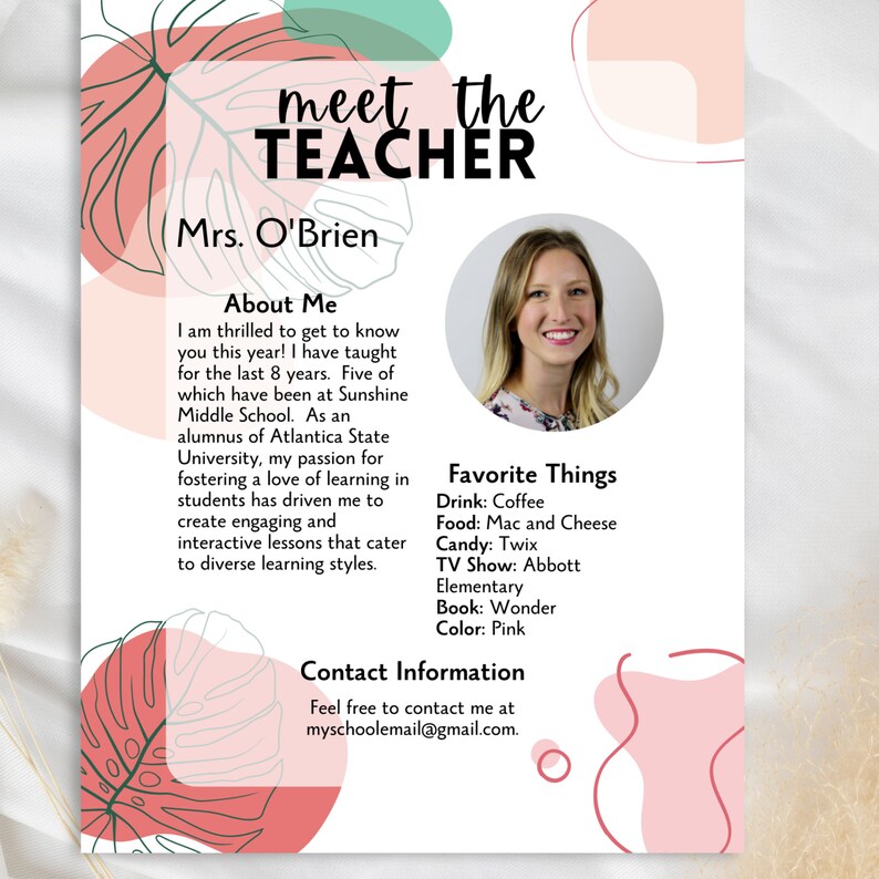 Flamingo Theme Meet the Teacher, Tropical Meet the Teacher, Beach Theme ...