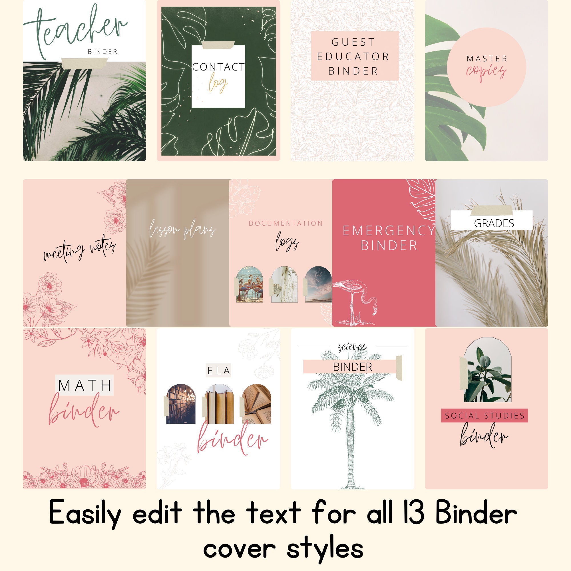 Welcome to the Flock Teacher Binder Covers and Spines, Flamingo ...