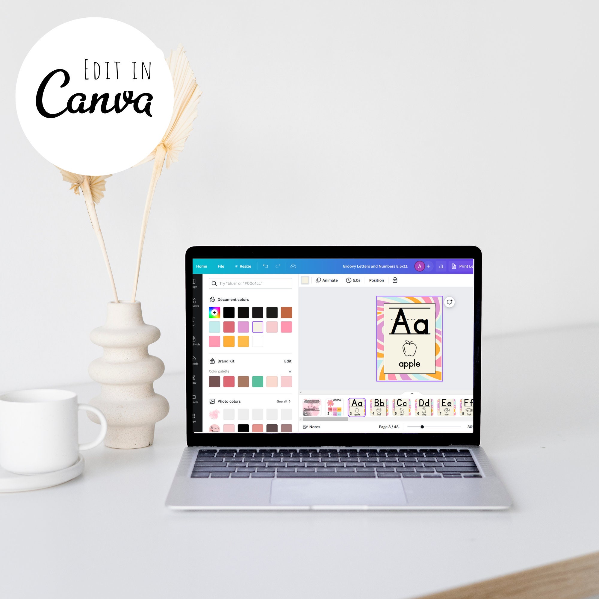 Retro Groovy 70s Classroom Decor, Classroom Alphabet Letters and ...