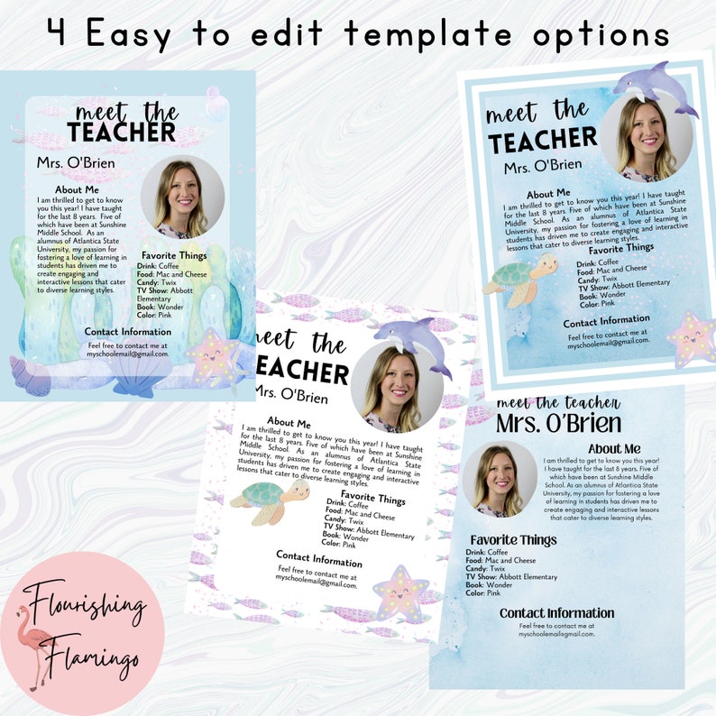 Under the Sea Classroom Decor Meet the Teacher, Watercolor Meet the ...