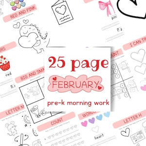February Preschool Morning Work Printable, Homeschool Preschool, Prek ...