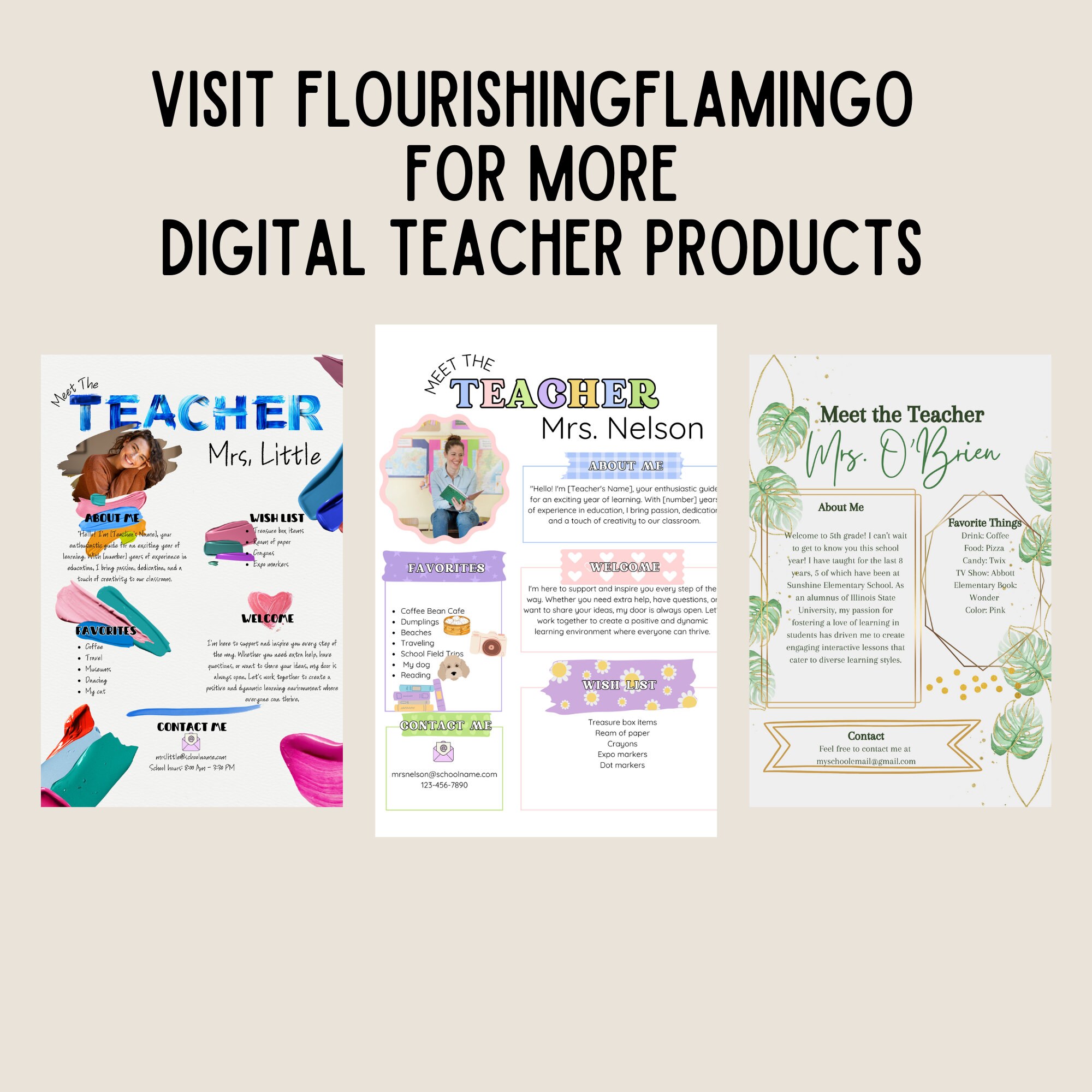 Neutral Meet the Teacher Template, Back to School Printable, Teacher ...