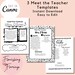 Meet the Teacher, Back to School Printable, Black and White Meet the ...