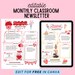 Monthly Classroom Newsletter, Colorful Class Newsletter, Elementary ...