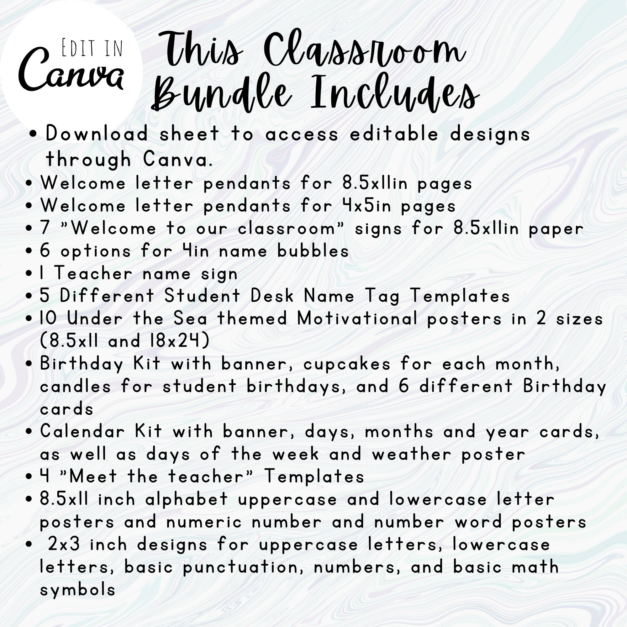 Under the Sea Classroom Decor Watercolor Classroom Decor Bundle - Etsy