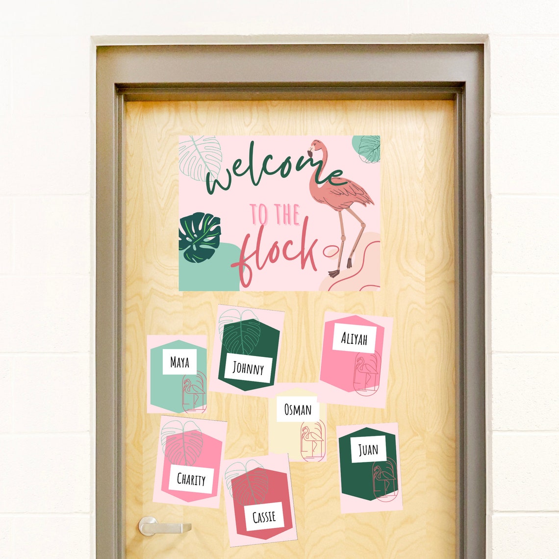Welcome to the Flock - Tropical Flamingo Theme- Classroom Door and ...