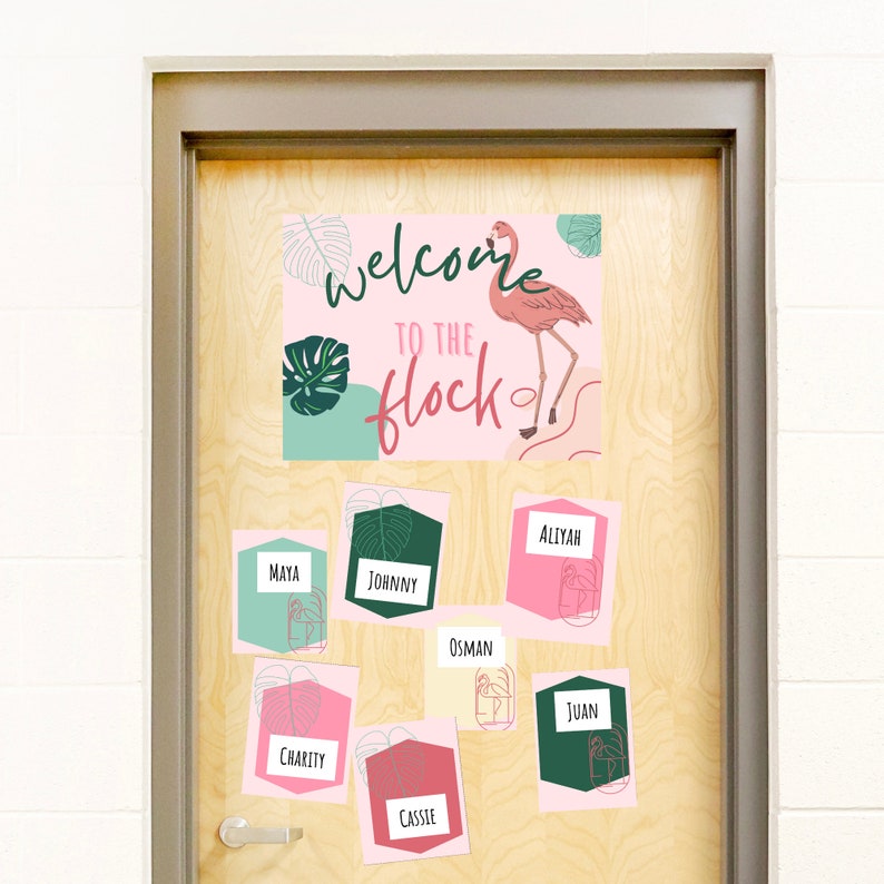 Welcome to the Flock - Tropical Flamingo Theme- Classroom Door and ...
