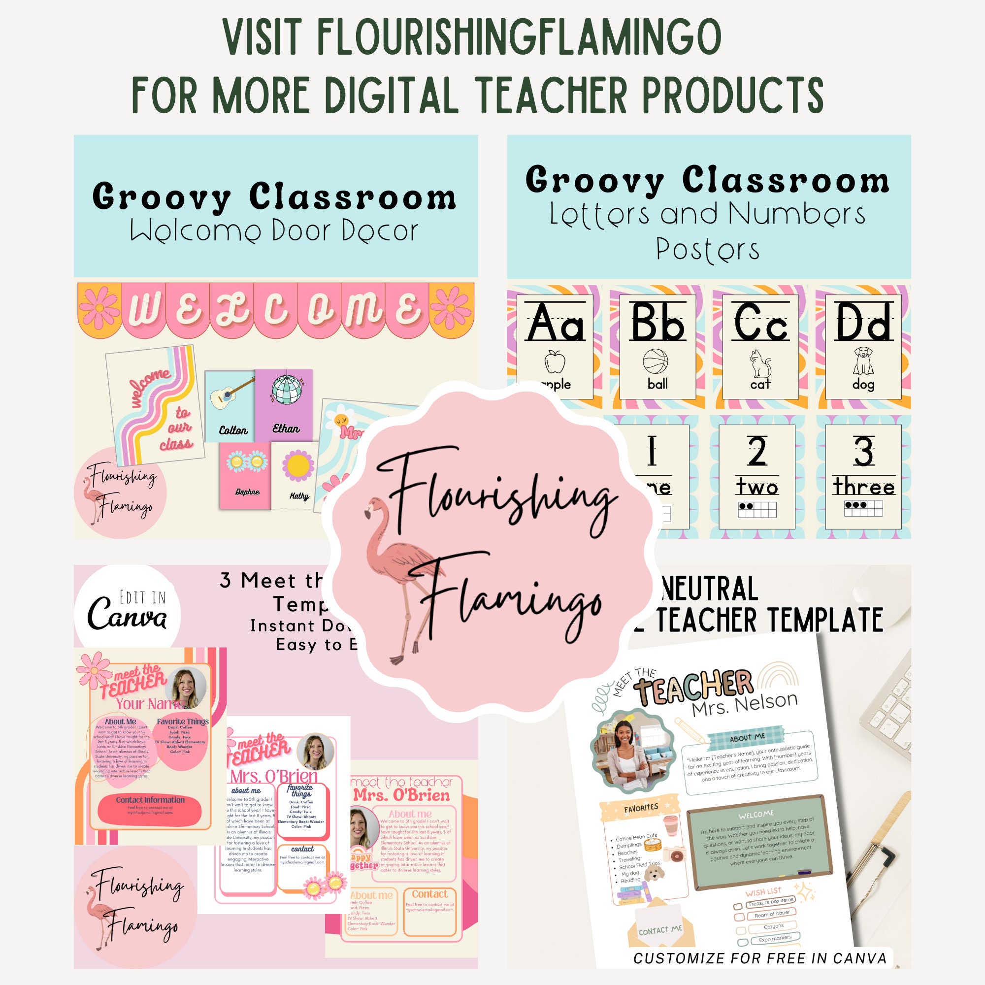 Meet the Teacher Template, Groovy Back to School Printable, Teacher ...