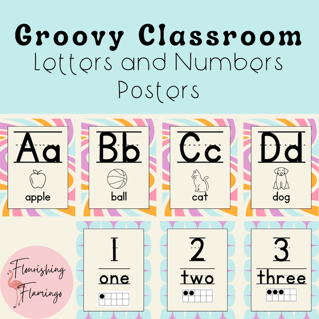 Retro Groovy 70s Classroom Decor, Classroom Alphabet Letters and ...
