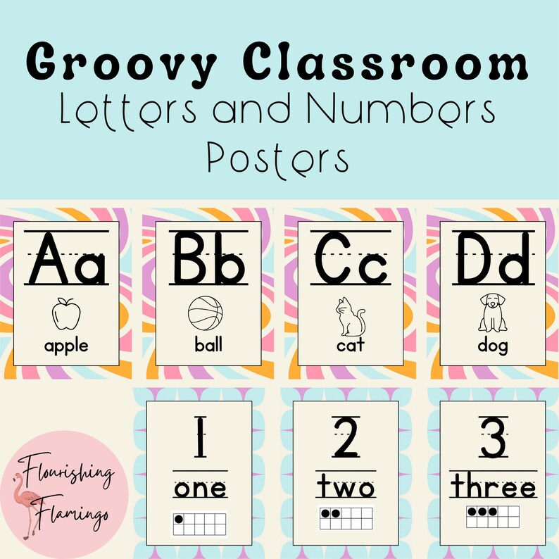 Retro Groovy 70s Classroom Decor, Classroom Alphabet Letters and ...