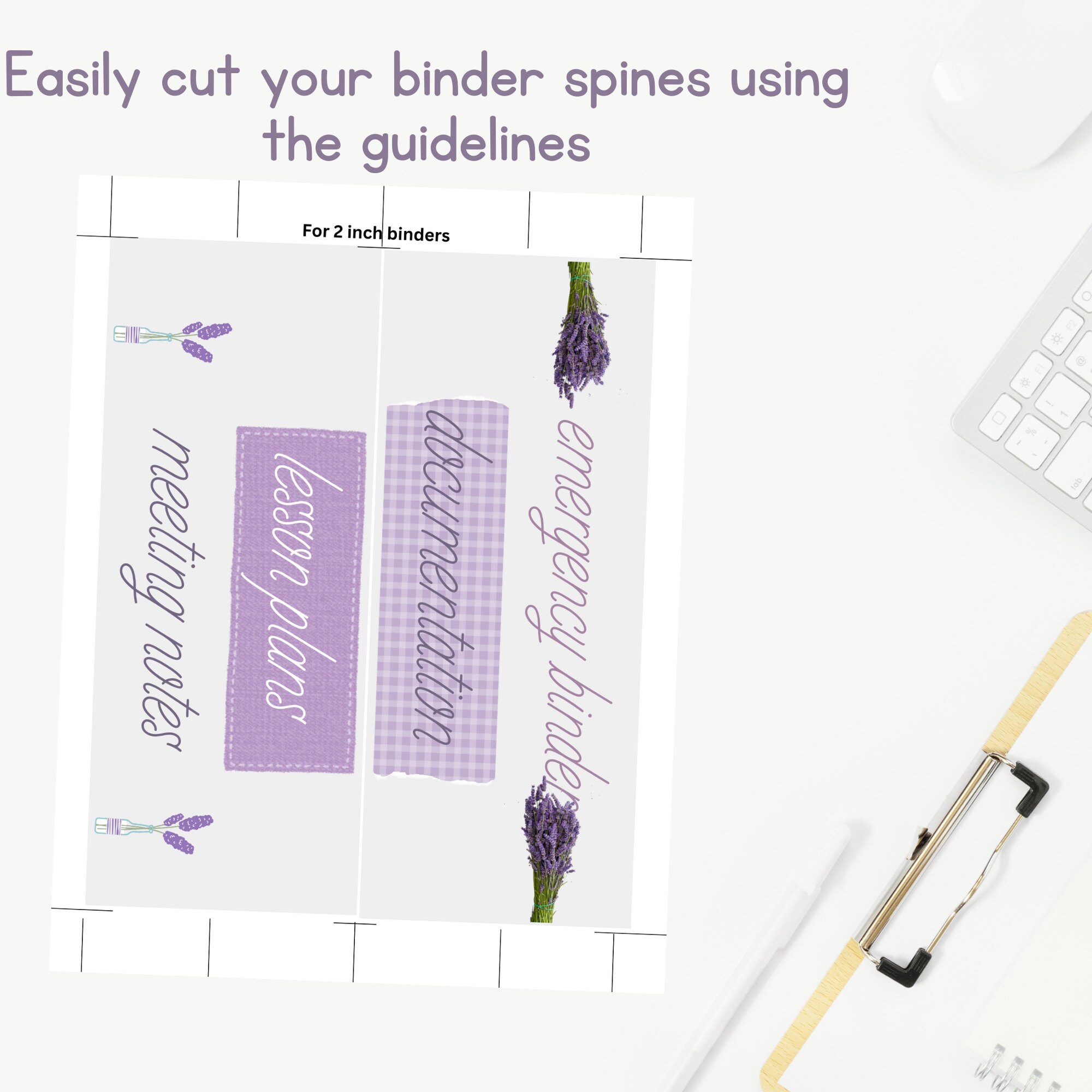 Lavender Teacher Binder Covers and Spines, Flower Classroom Decor ...