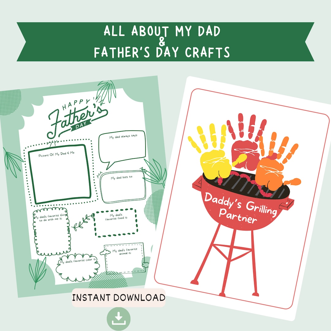 All About Dad Worksheets, Fathers Day Handprint Crafts, Fathers Day ...