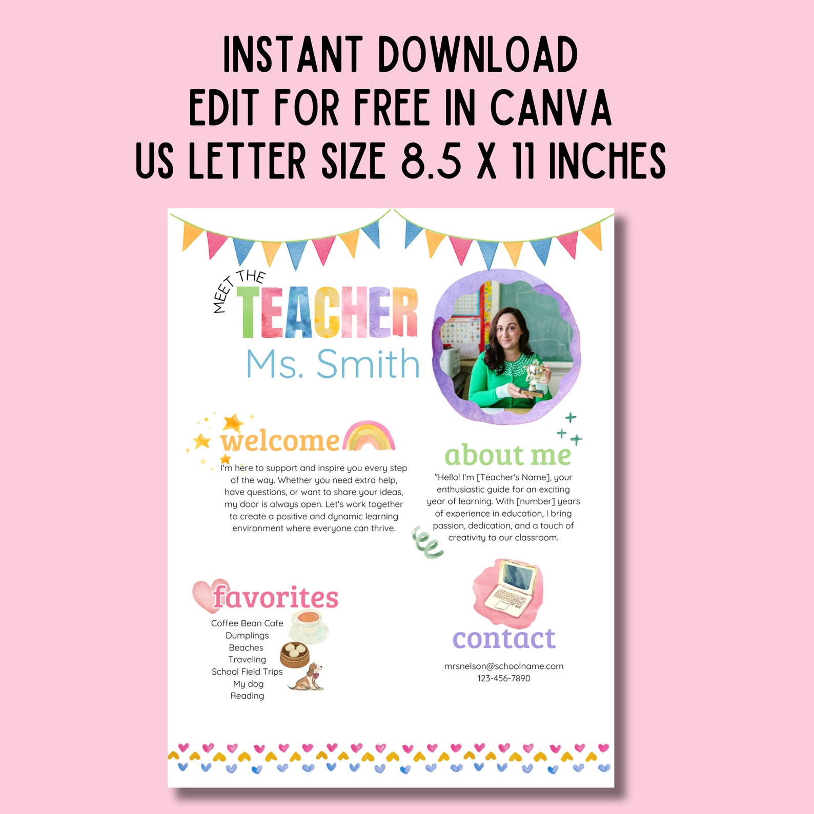 Colorful Watercolor Meet the Teacher, Colorful Meet the Teacher ...