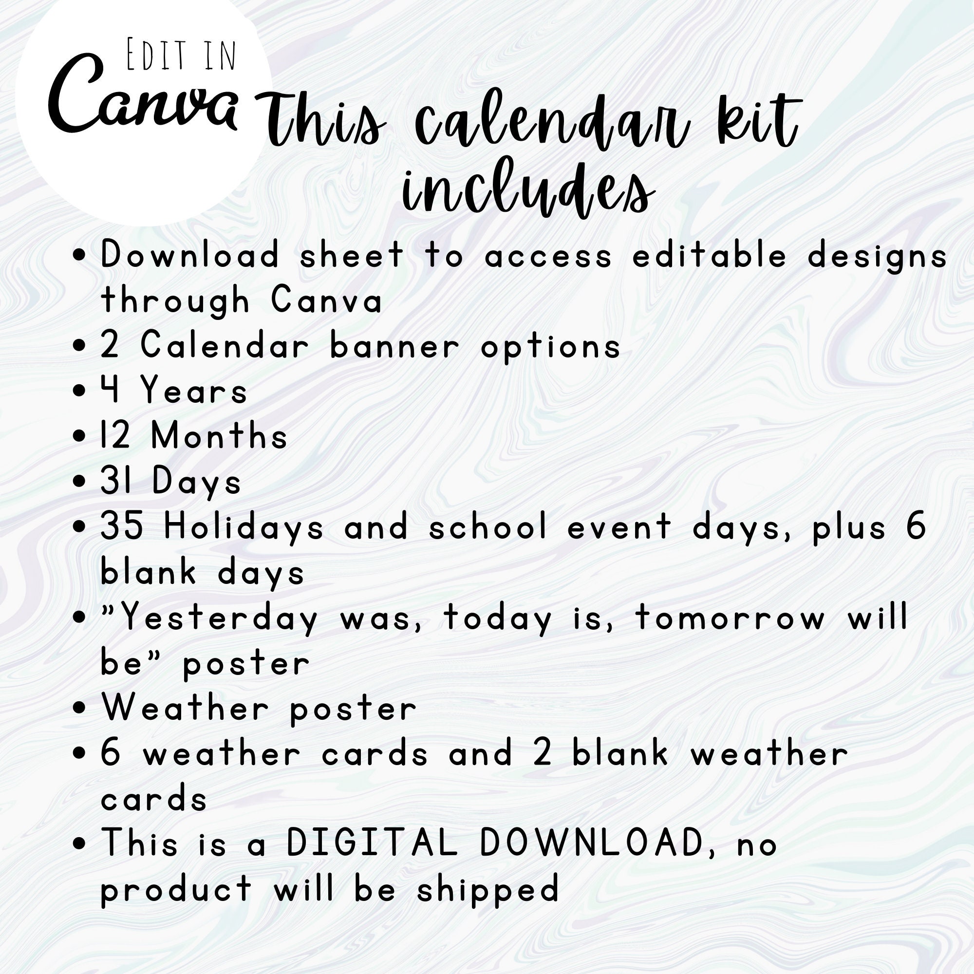 Under the Sea Classroom Decor - Watercolor - Calendar Kit - Etsy