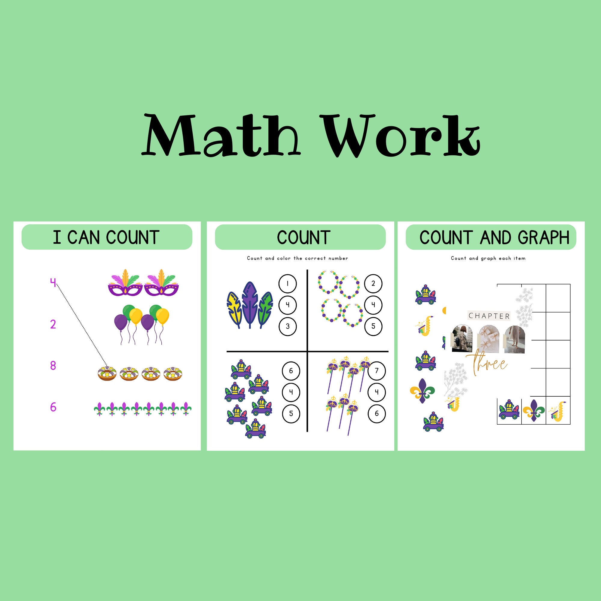 Mardi Gras Preschool and Kindergarten Morning Work Printable ...