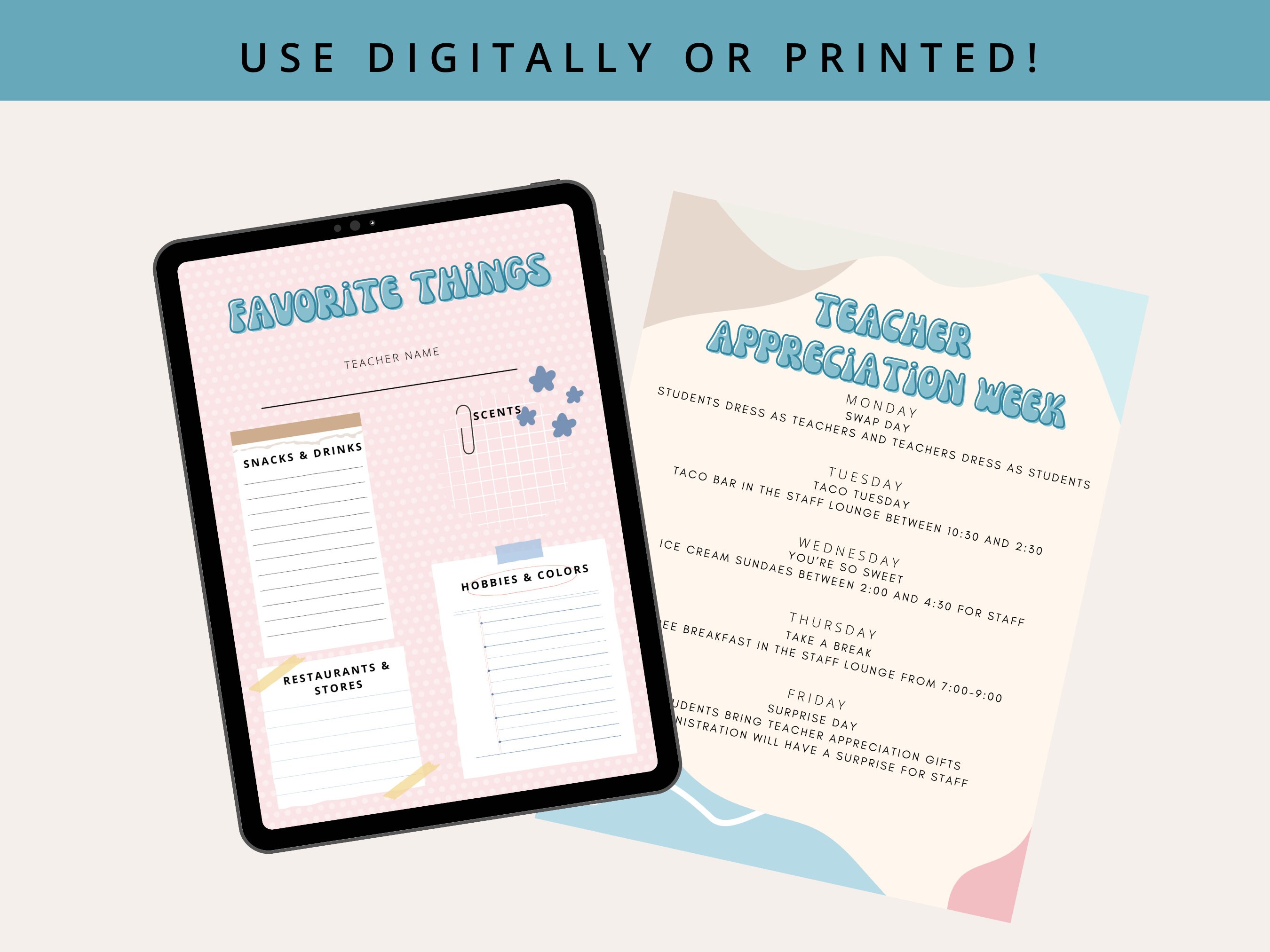 Retro Teacher Appreciation Week Flyer and Teacher Survey, Teacher ...