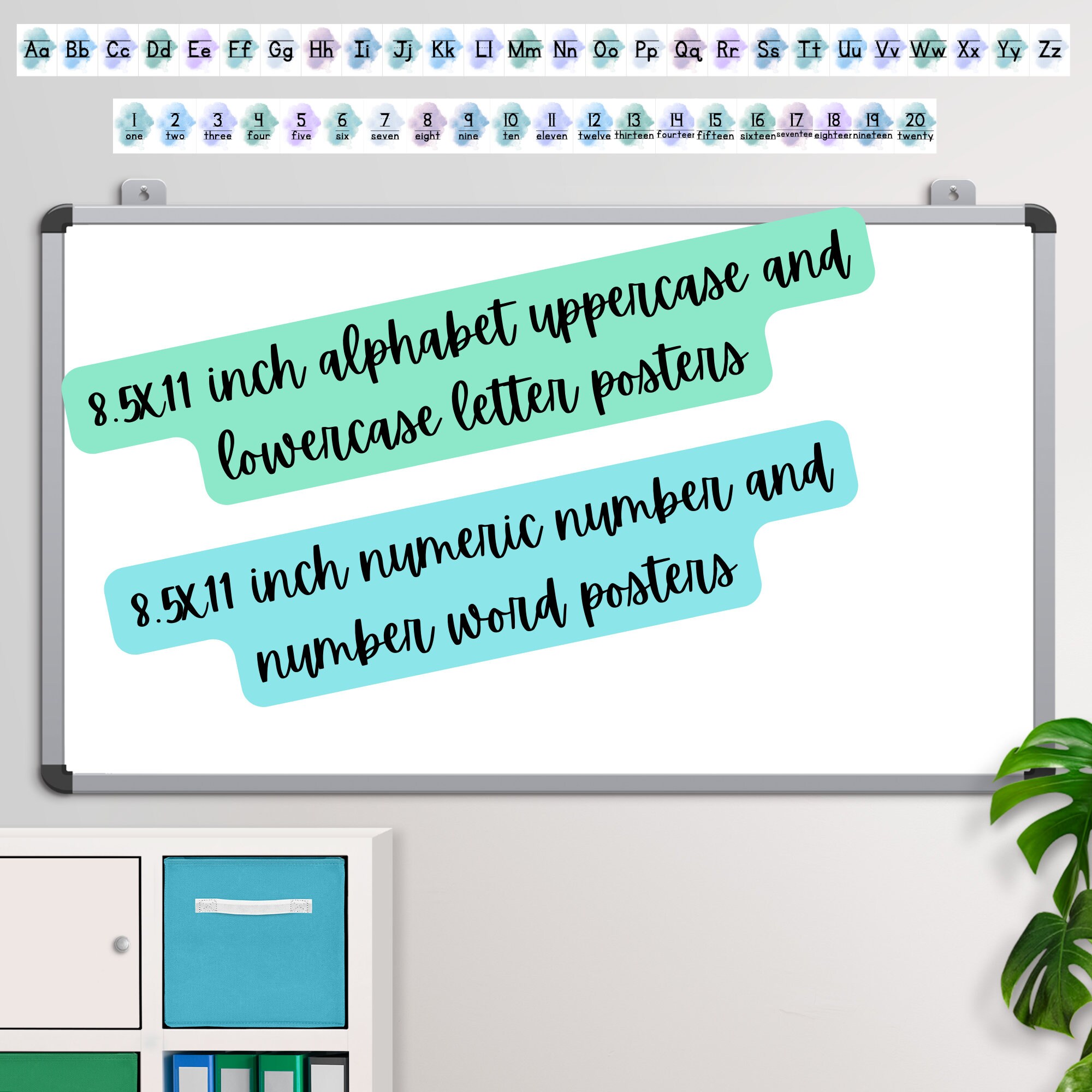 Under the Sea Classroom Decor - Watercolor Letters & Numbers ...