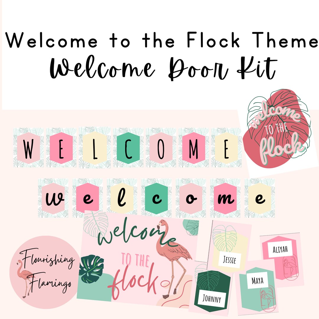 Welcome to the Flock - Tropical Flamingo Theme- Classroom Door and ...