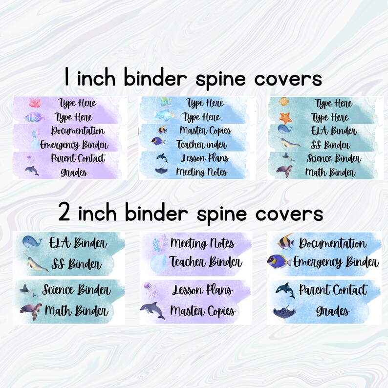 EDITABLE Under the Sea Teacher Binder Covers and Spines, Back to School ...