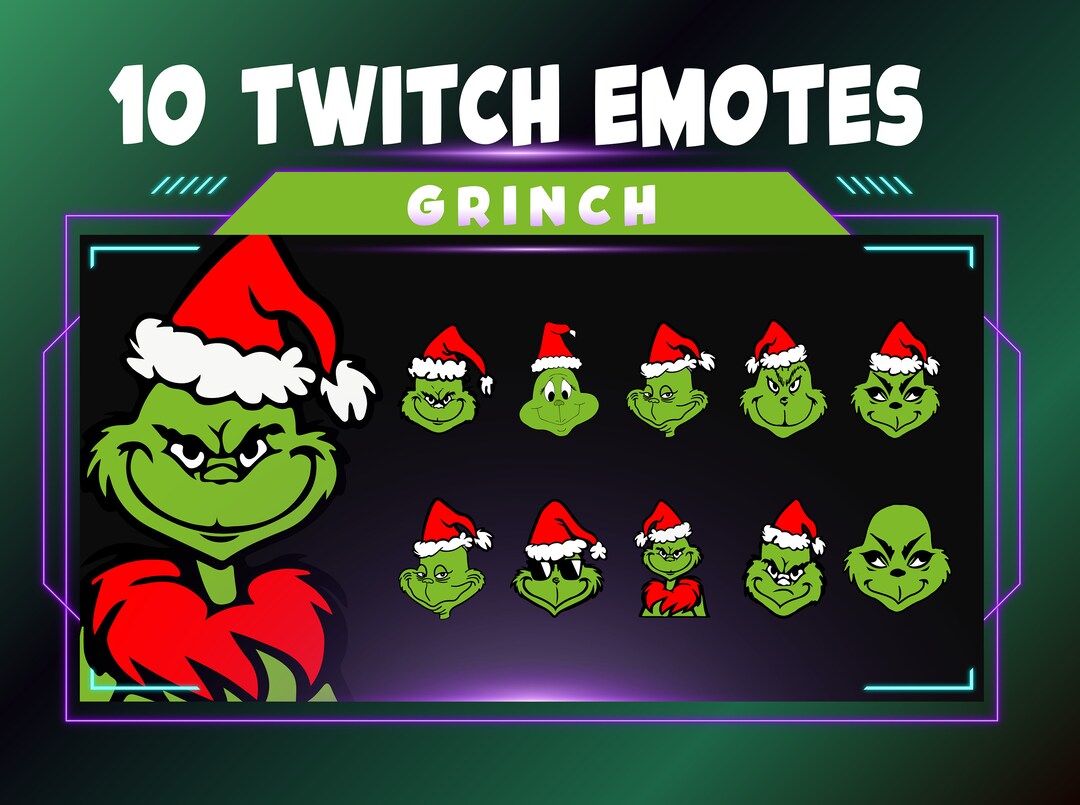 Logo de jeu Emotes Twitch Grinch Noël Emotes Twitch - Etsy France
